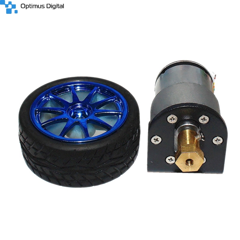 Motor cu Reductor, Codor și Roată JGB37-520 (6 V, 52 RPM)