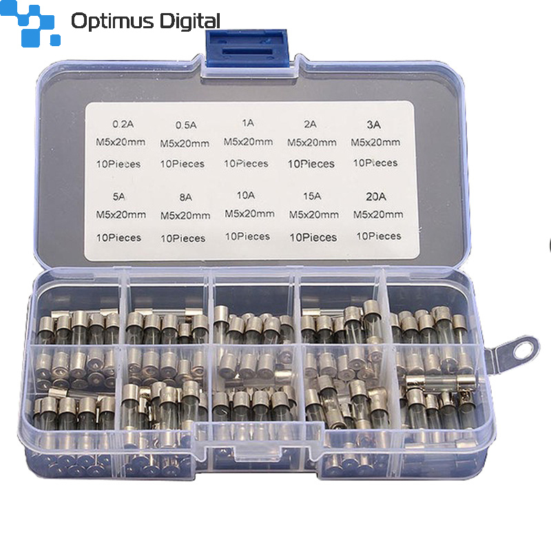 5 X 20 Mm Fuse Kit 0 2 20 A 100 Pcs Optimus Digital