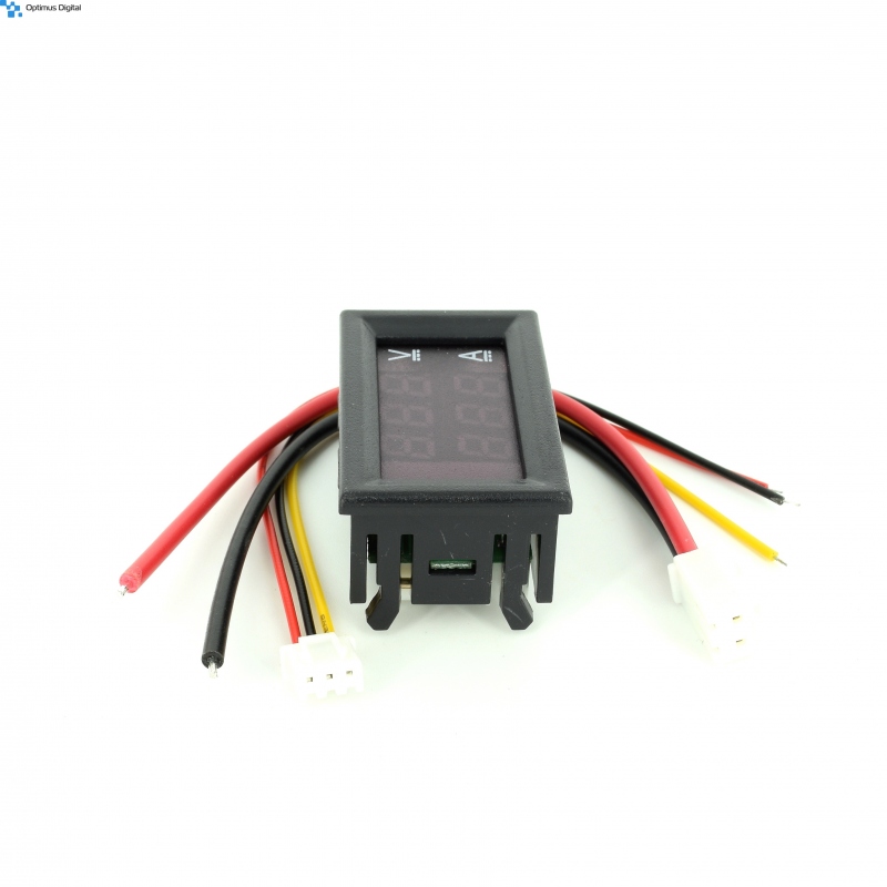 Voltmetru si Ampermetru de Panou Roșu-Albastru 0-100 V, 10 A Voltampermetru